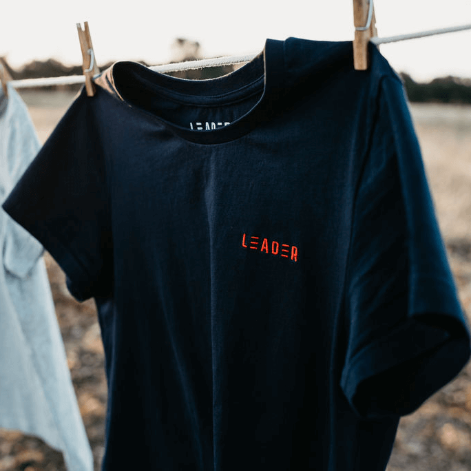 Classic Cotton Logo Tee Navy | Leader Denim